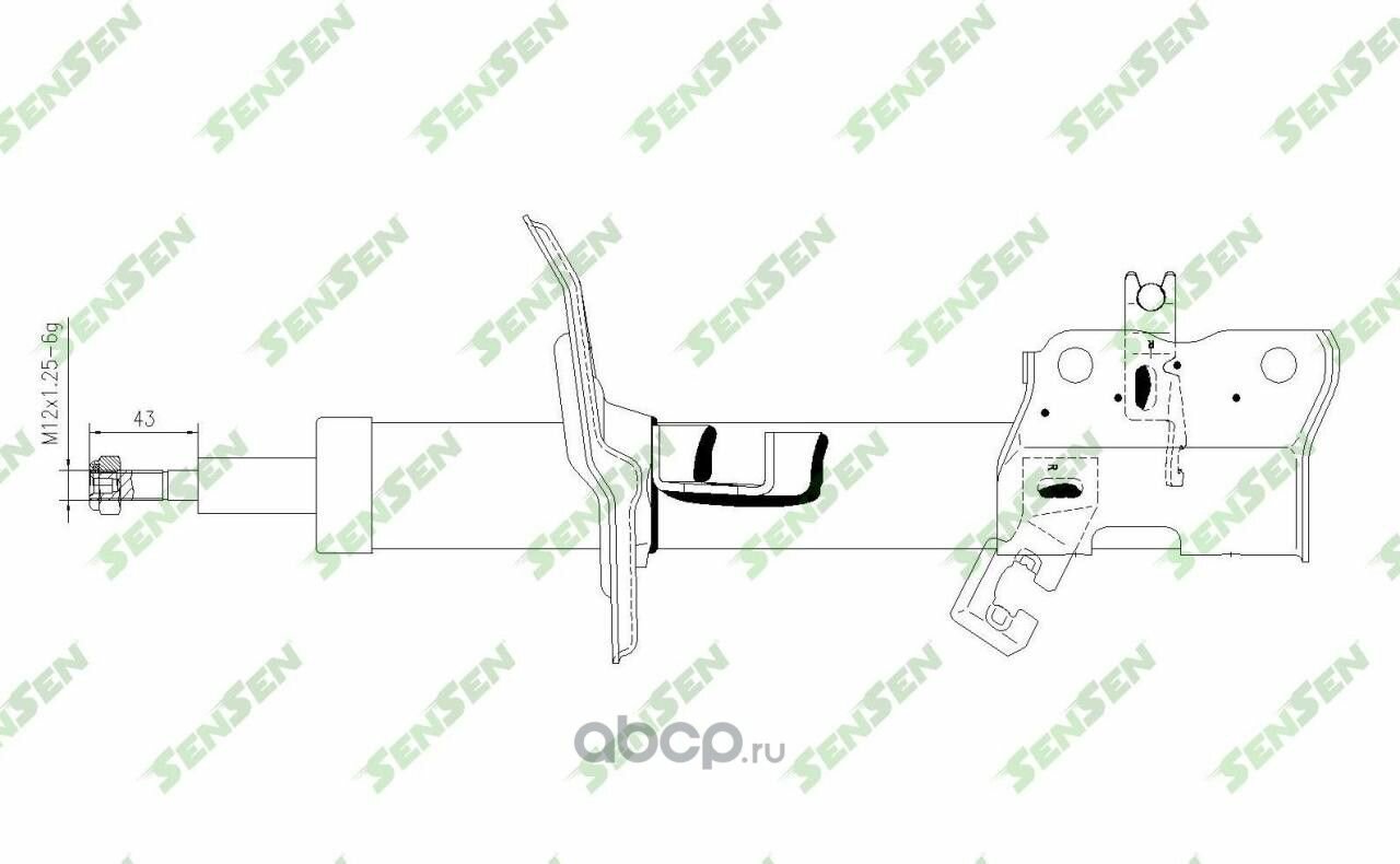 Амортизатор передний правый газовый NISSAN X-Trail T31 07-, RENAULT Koleos 08-