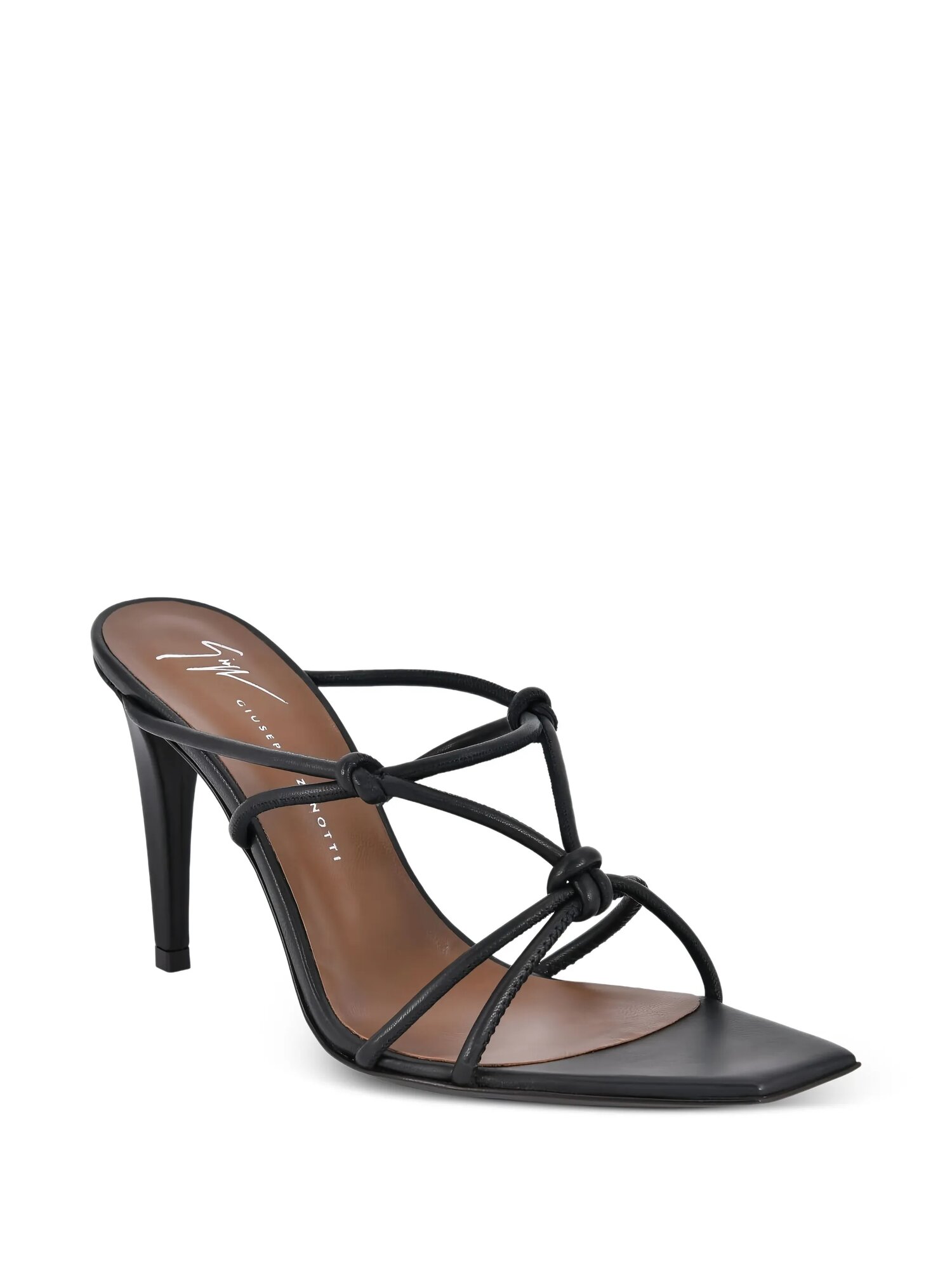 Мюли Giuseppe Zanotti Knotted detail square toe mules, размер 40 EU, black/black — фото 1
