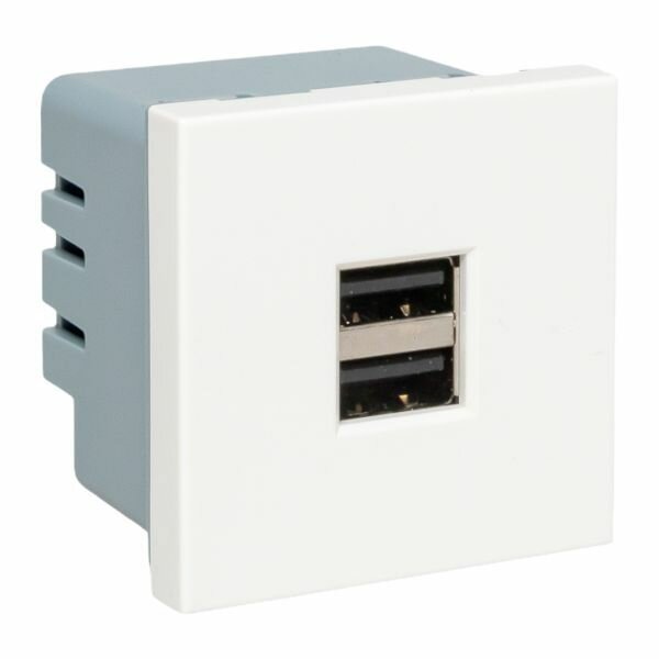 Розетка USB сила тока 2.1А (2 гнезда) без индикатора EKF E2MR2-20USB-10