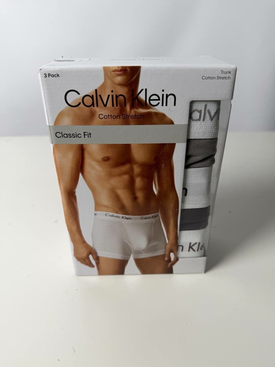 Трусы CALVIN KLEIN Trunk 3 PACK, комплект из 3 шт., размер L, серый, красный, бордовый — фото 1