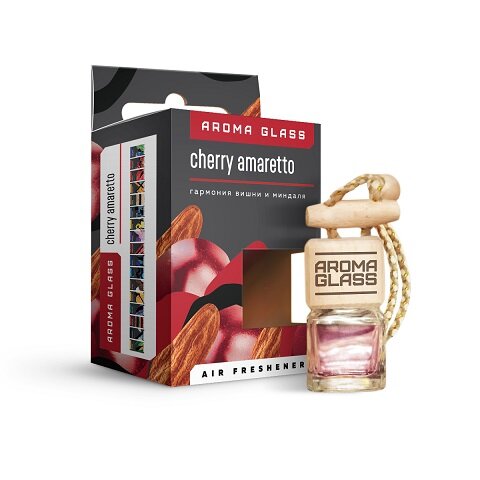Освежитель (ароматизатор) подвесной жидкий бочонок Aroma Glass Cherry Amaretto (гармония вишни и миндаля)