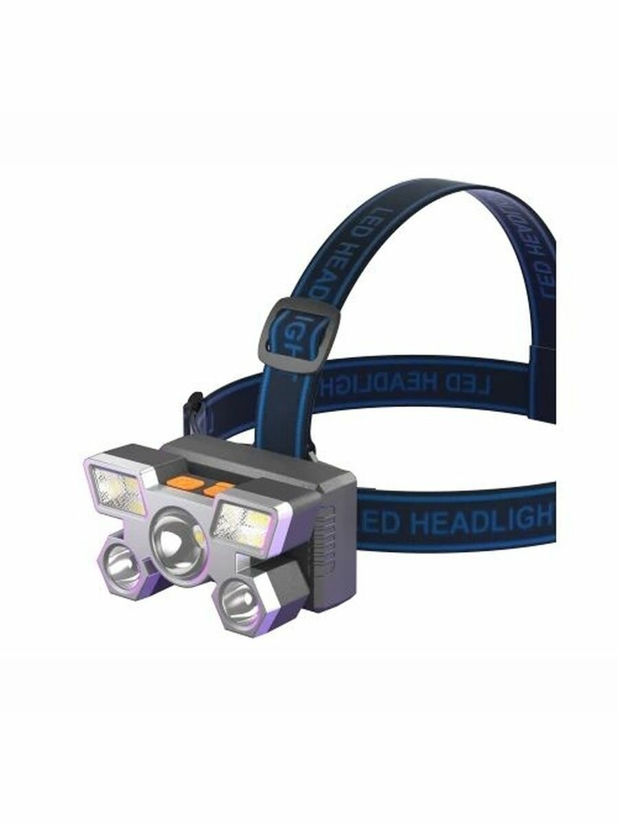 Налобный фонарь T5 LED 5 светодиодов USB зарядка 4 режима IPX4 компактный