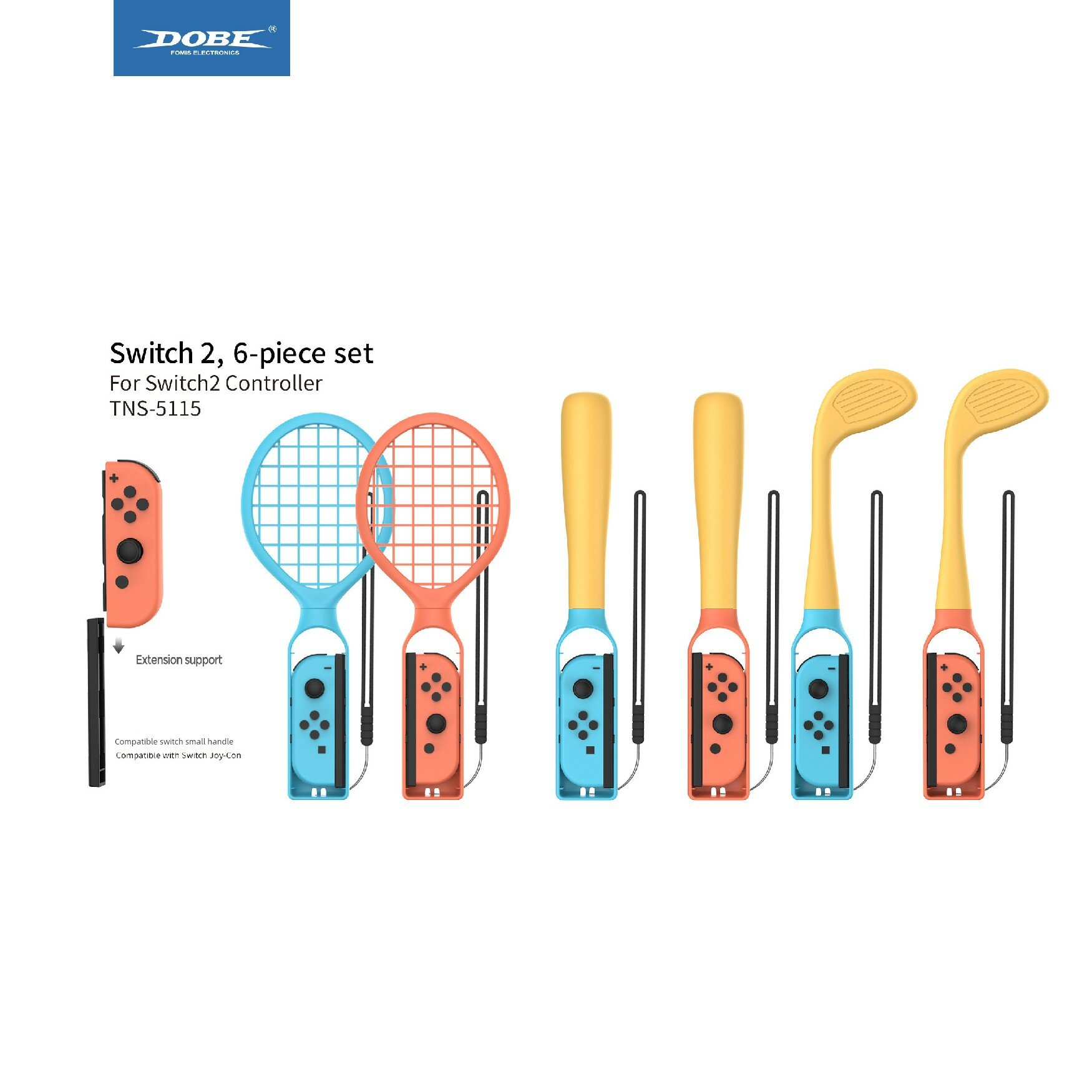 Комплект спортивных датчиков Taobao DOBE Switch2, 6 в 1, для Nintendo Switch