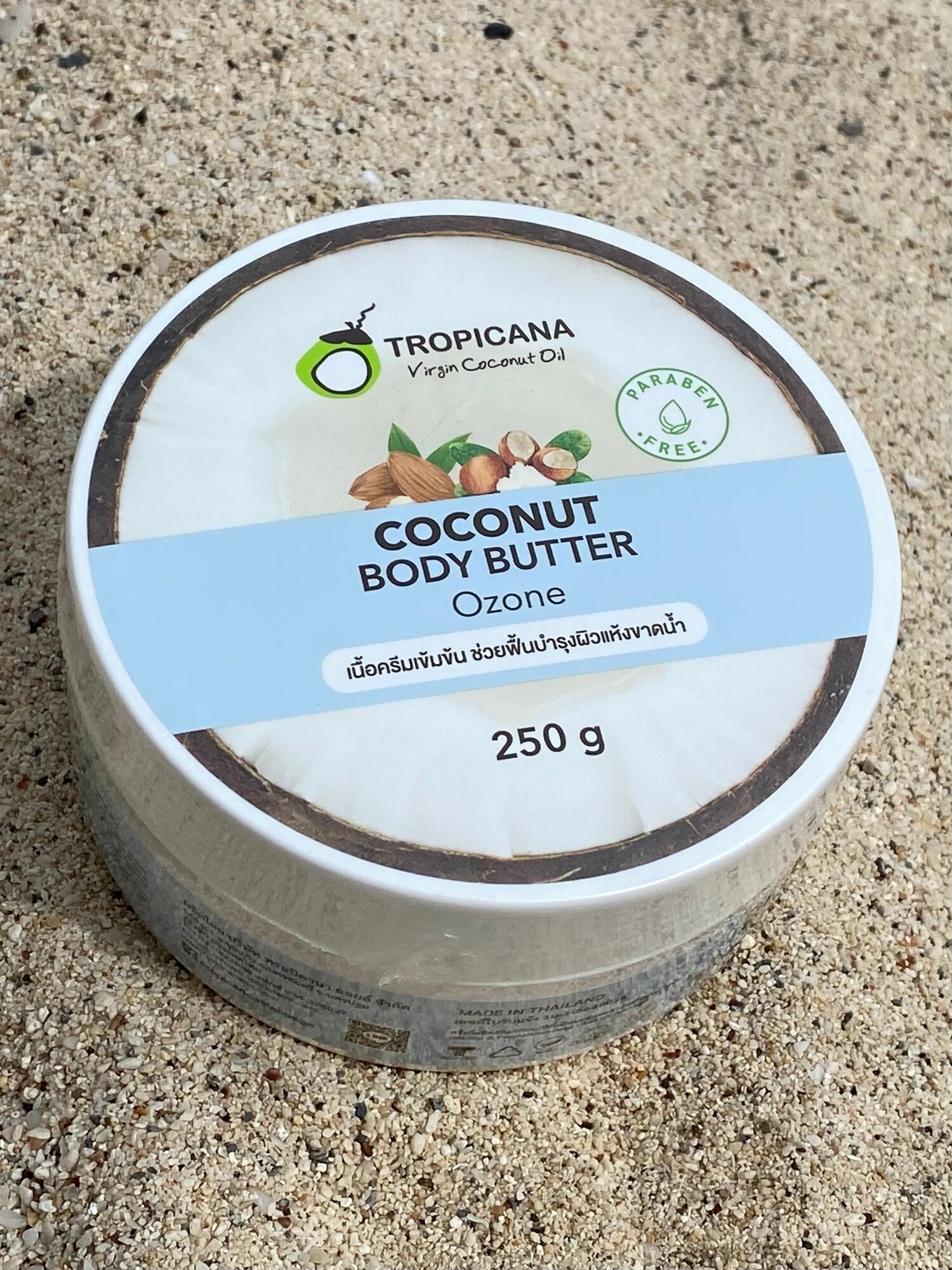 Tropicana Натуральный кокосовый увлажняющий крем баттер без парабенов с ароматом озона Tropicana Coconut Body Butter Ozone, 250 гр, Таиланд