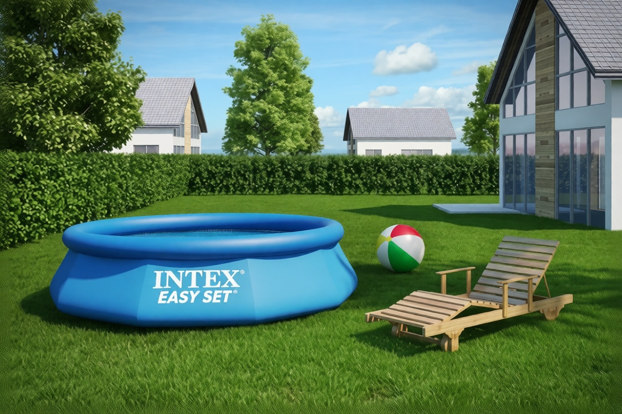 Бассейн надувной круглый Intex 28106 Easy Set 244х61 см, синий