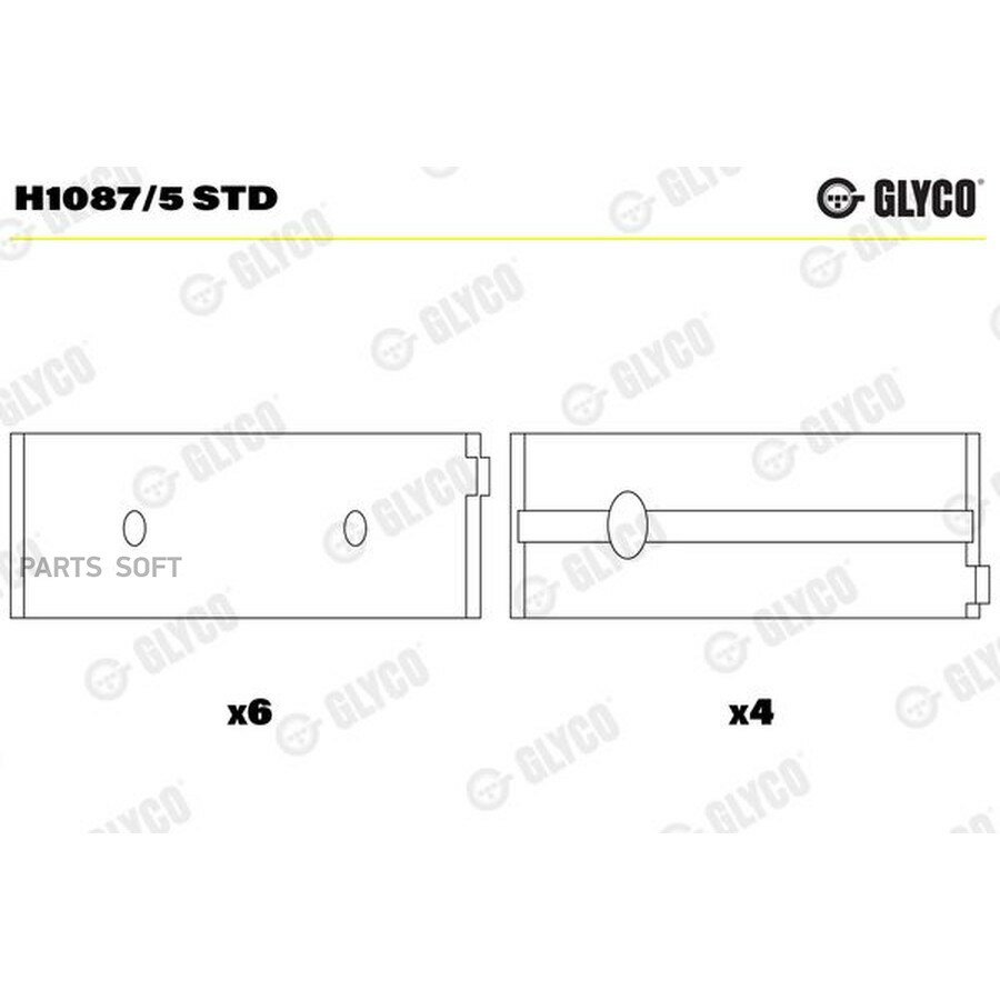 GLYCO H1087/5 STD Коренной вкладыш (комплект)
