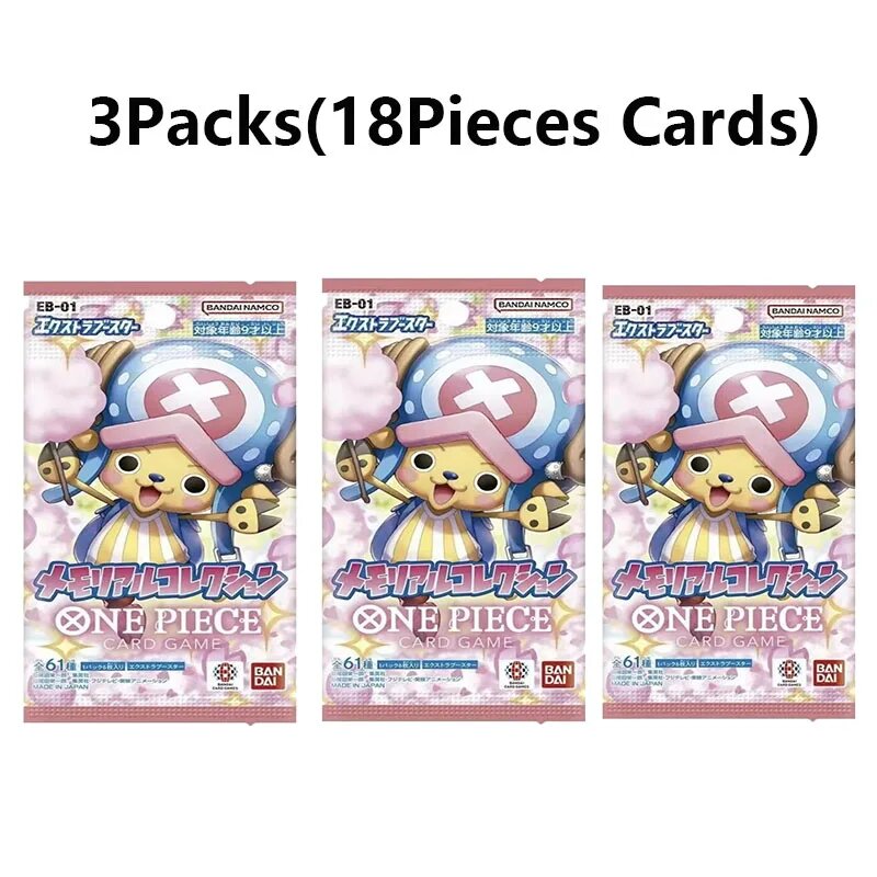 Коллекционные карты Bandai One Piece EB-01 TCG 3/6/9 упаковок A-3Packs
