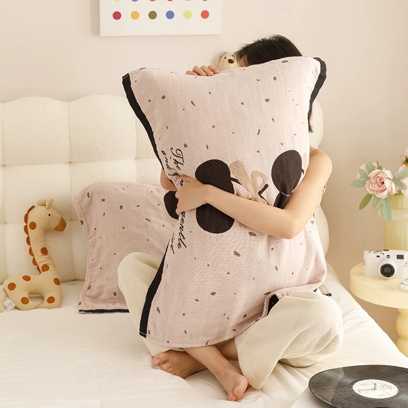 Подушечные полотенца MUJI из чистого хлопка, пара высококачественных летних подушечных полотенец для одного человека,