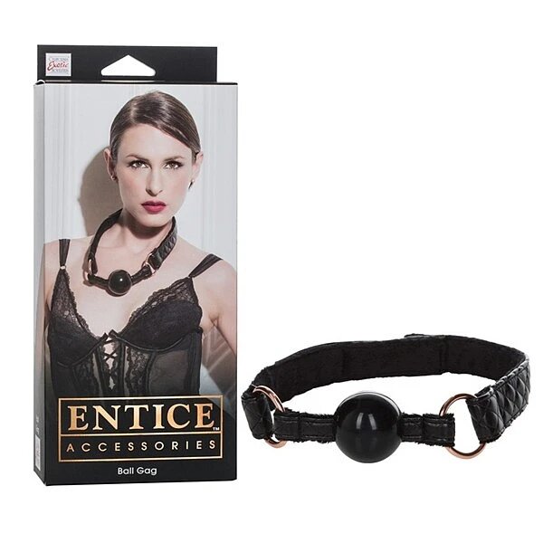 Кляп California Exotic Entice унисекс универсальный силиконовый, черный