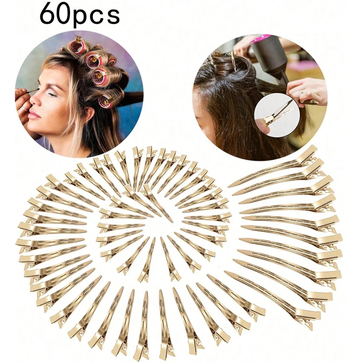 Металлические заколки-уточки для укладки волос (60 шт.) 60pcs1