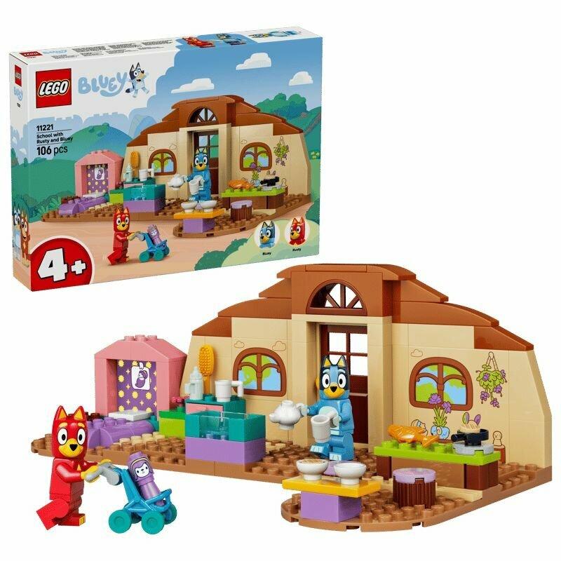 Конструктор LEGO Bluey - Школа с Рюком и Блю, 106 эл. - Лего 11221