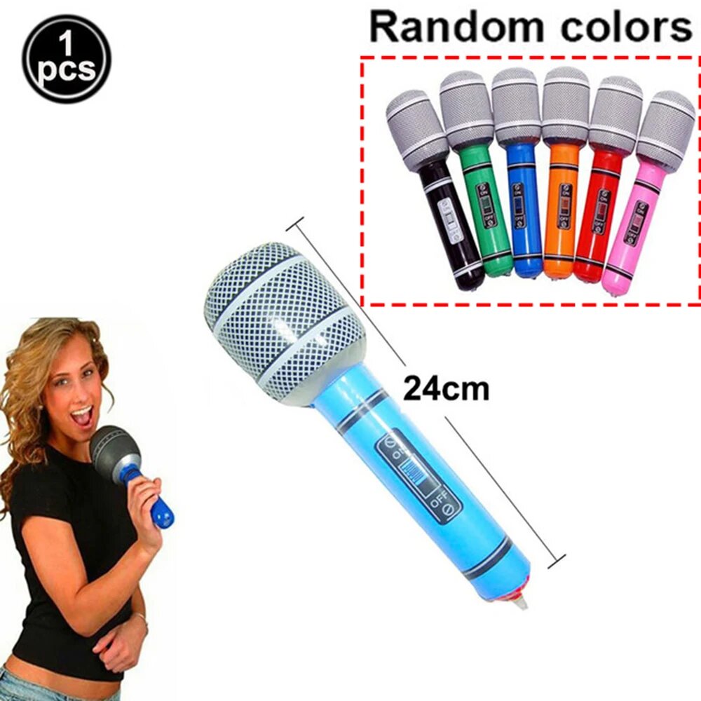 Надувной микрофонный шар Mike Ballon Голубой, microphone-1pcs