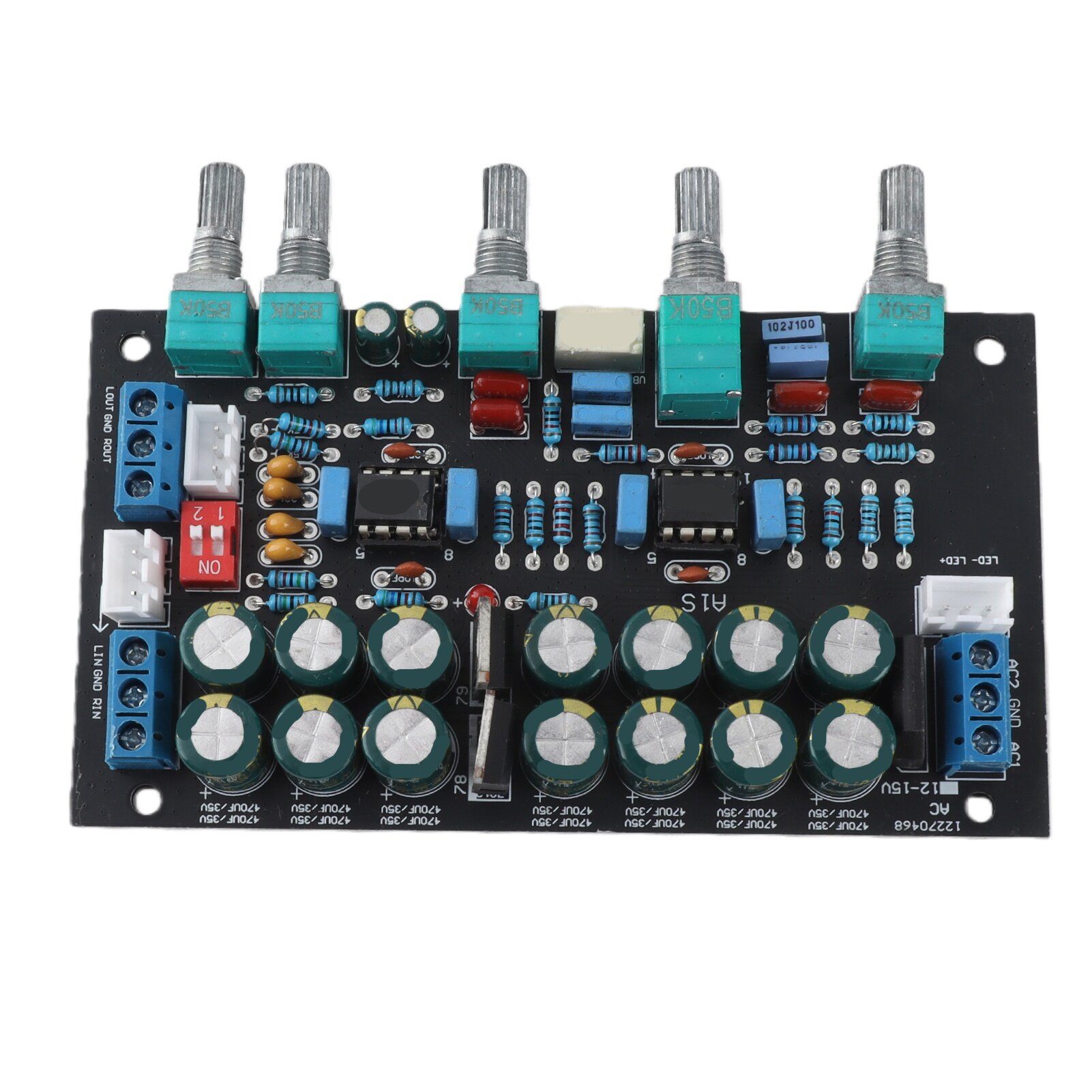 Предусилитель Tone Board A3 класса A HiFi, 4 регулятора, цифровой модуль подавления звука, компоненты управления.