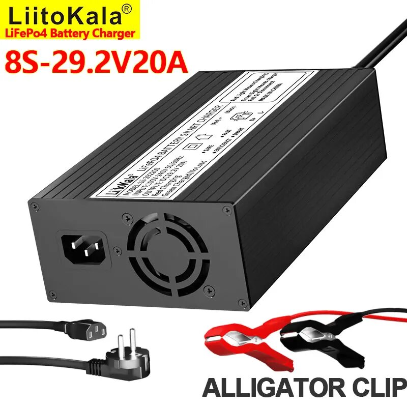 LiitoKala зарядное устройство для LiFePO4 аккумуляторов 29.2V 20A 8S 24V