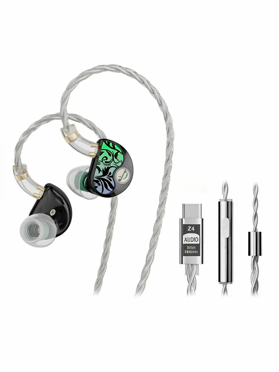 Zhulinniao Qingluan Z4 USB Type-C с микрофоном, черный, проводные наушники
