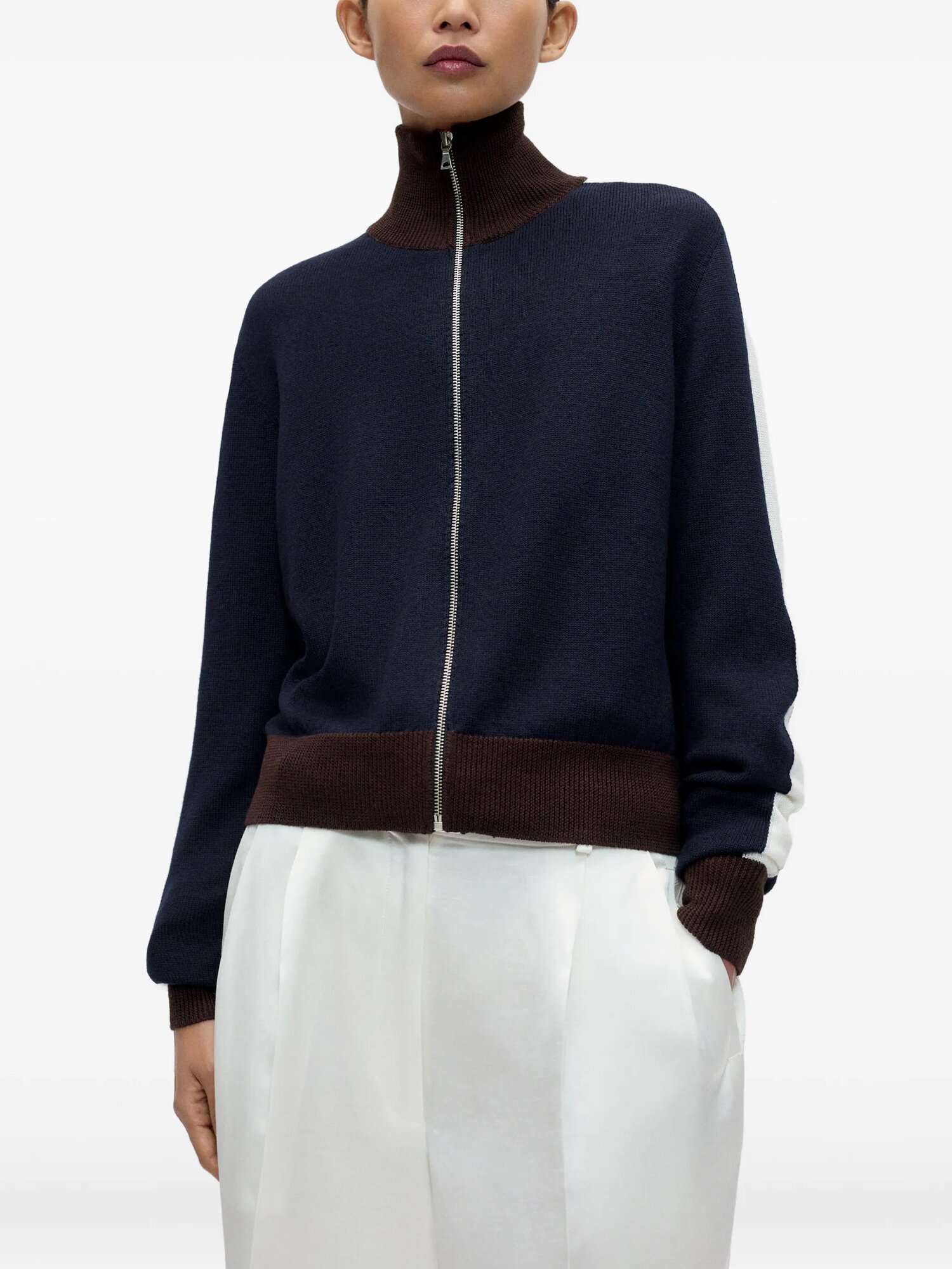 Кардиган Zip-up colour-block cardigan