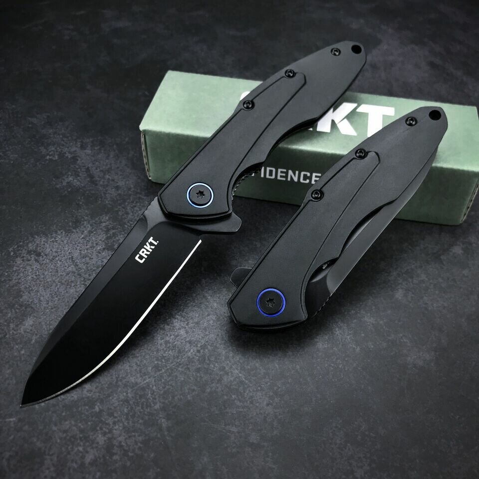 Хит продаж: складной карманный нож CRKT 6215 с лезвием из стали 8Cr13MoV, черной рукоятью, острый, для активного отдыха, спасения, тактического выживания, охоты, EDC-инструмент.