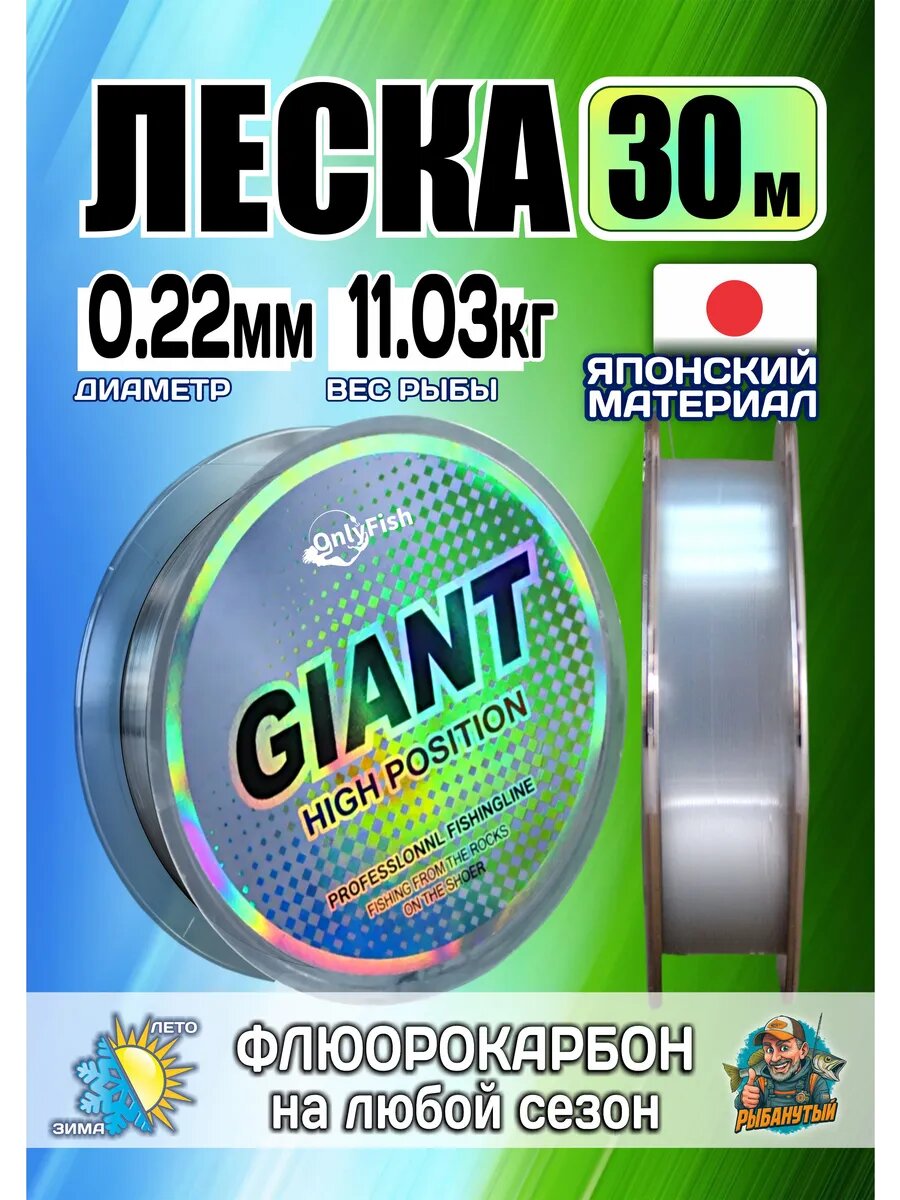 Леска для ловли хищника монофильная 30 м (0.22 мм)