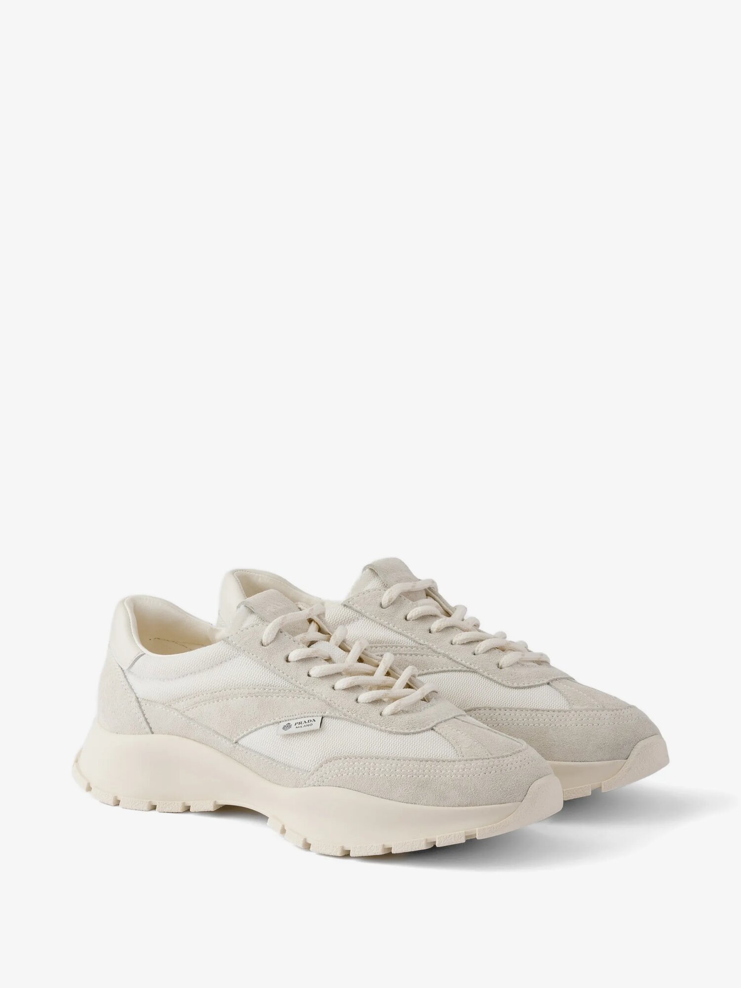 Кроссовки Prada Mesh fabric and suede sneakers, размер 37.5 EU — фото 1