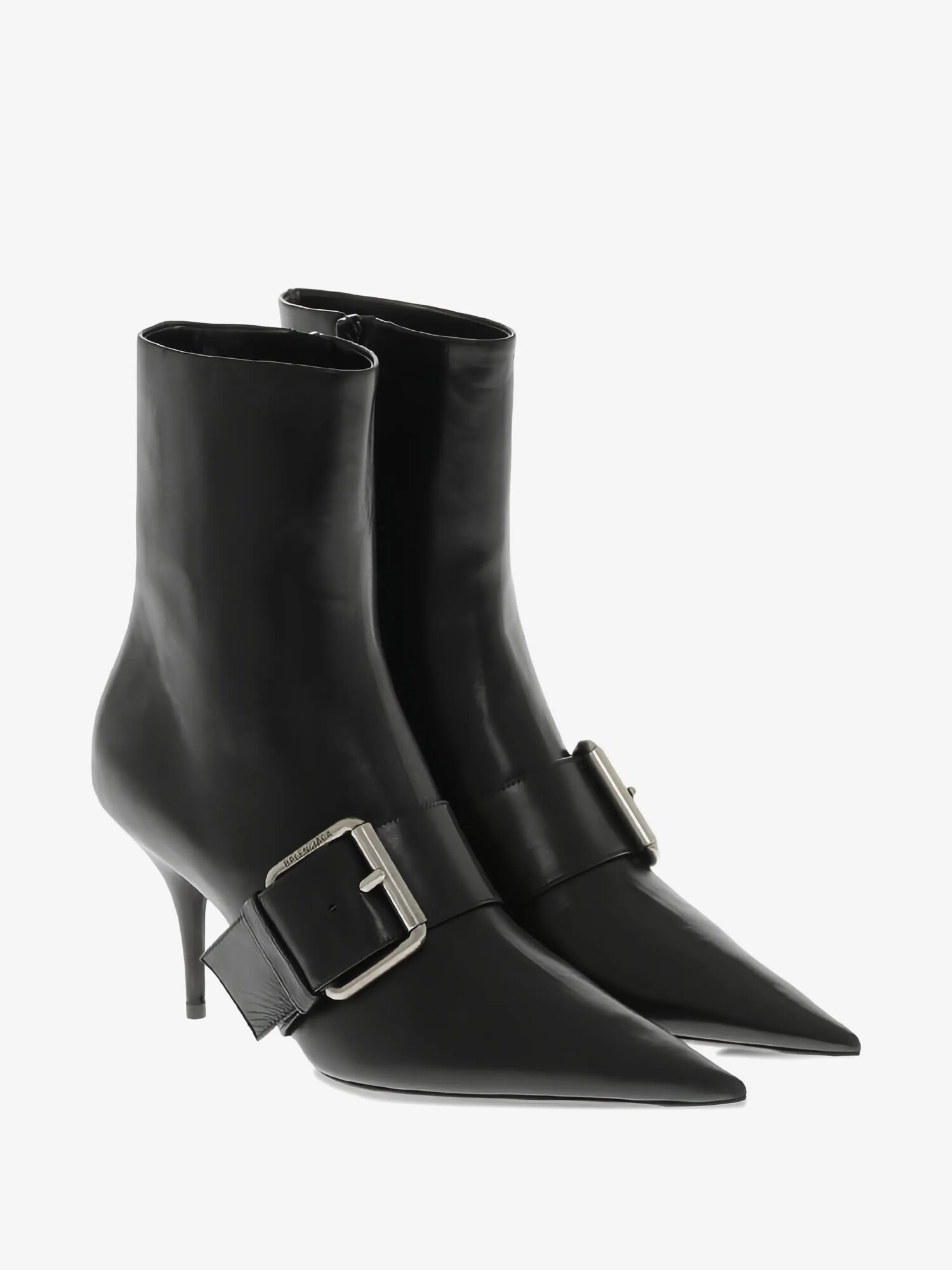 Ботильоны BALENCIAGA Buckle-embellishment pointed-toe ankle boots, размер 35.5, черный — фото 1