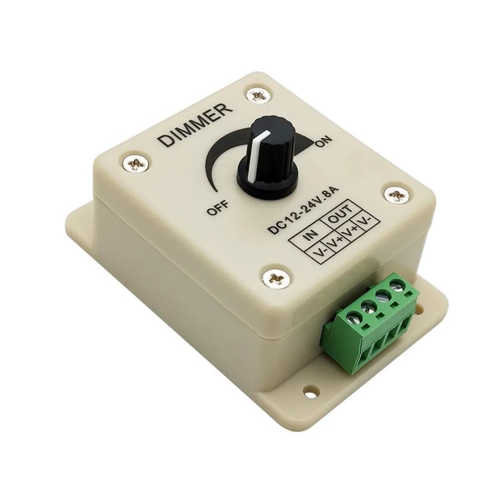 Контроллер яркости LED 12-24V 8A мини с бумажным корпусом