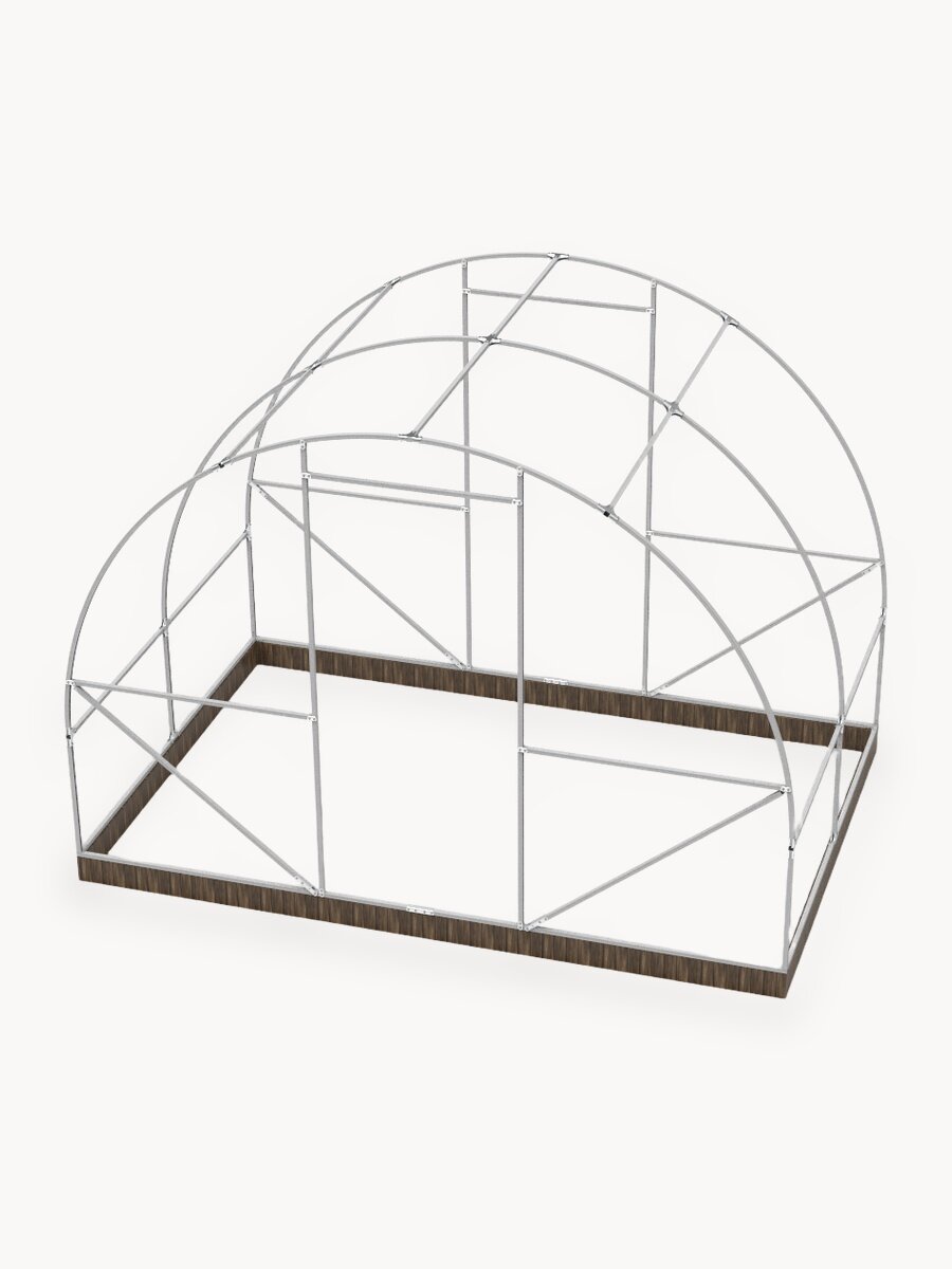 Теплица под чехол каркас 3x4х2,1 оцинкованная, краб (шаг 1м)