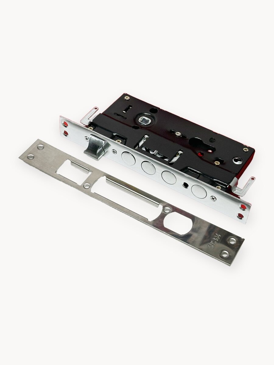 Замок врезной для китайской металлической двери с круглым ригелем Левый, Хром