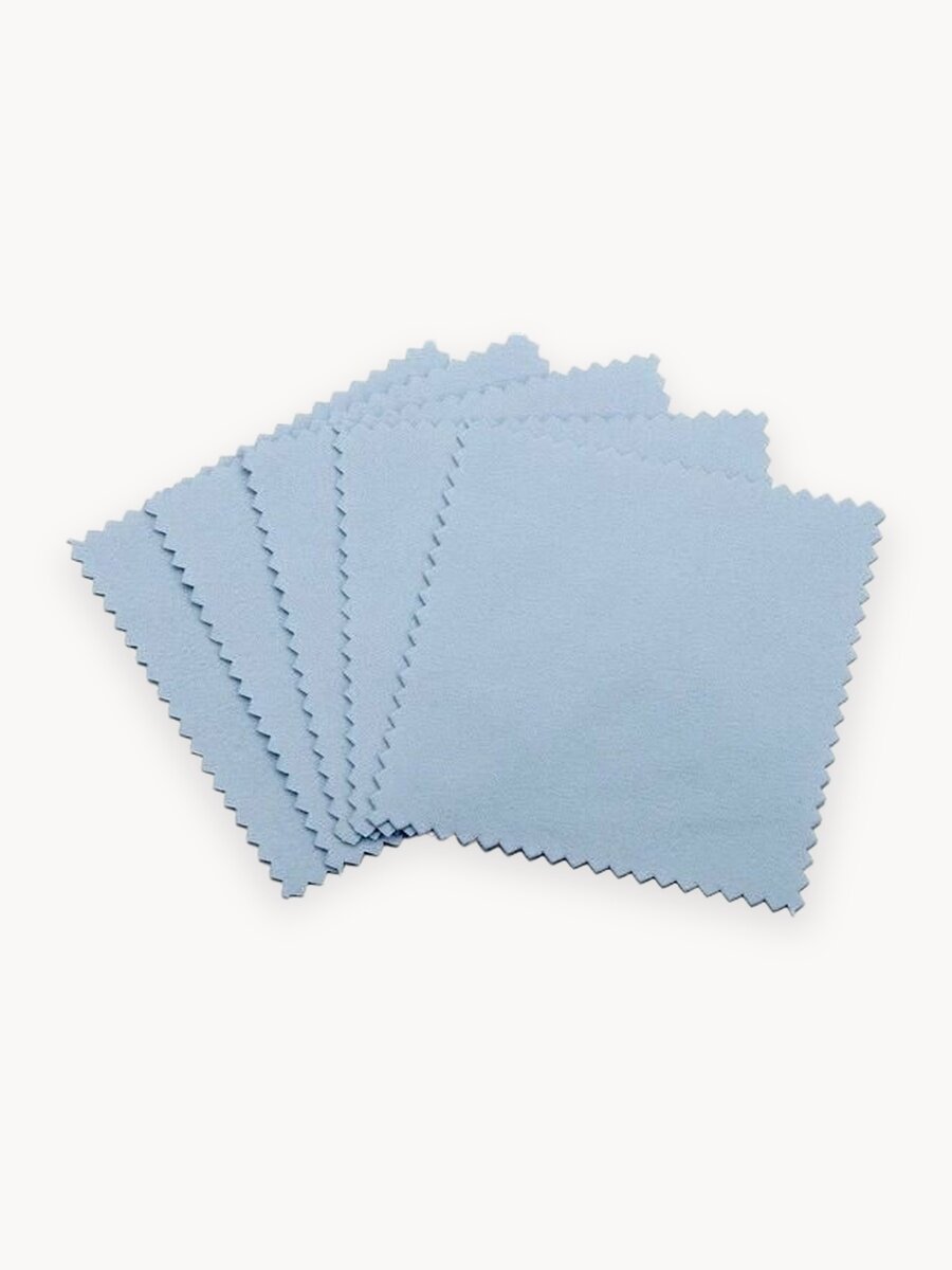 Салфетки для чистки украшений, серебра, золота, ювелирных изделий 5 штук в упаковке цвет Голубой