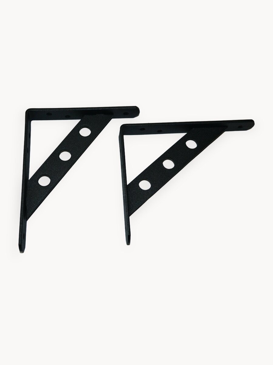 Кронштейн для полки усиленный 150х125х25мм, черный, 2 шт.