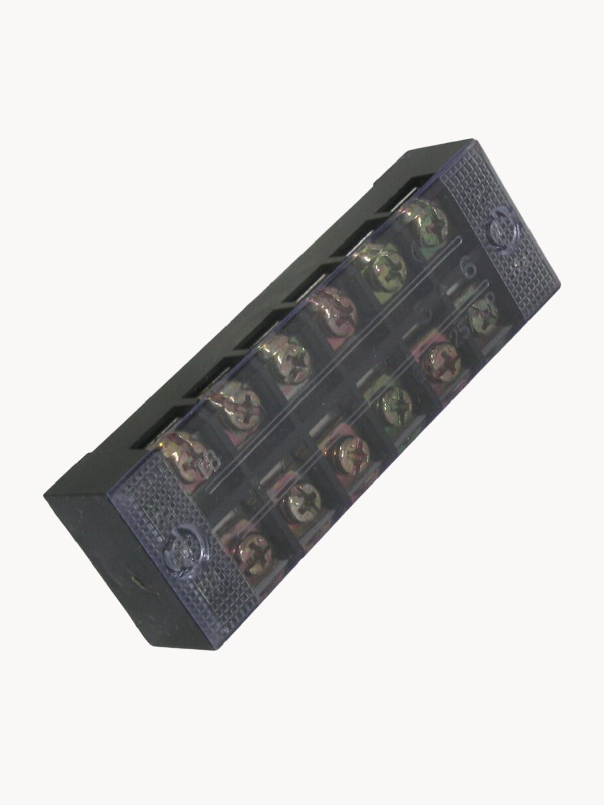 Клеммная колодка винтовая с крышкой, 12 контактов, М4, 25 А, 600 В, 10 AWG, 6 мм2