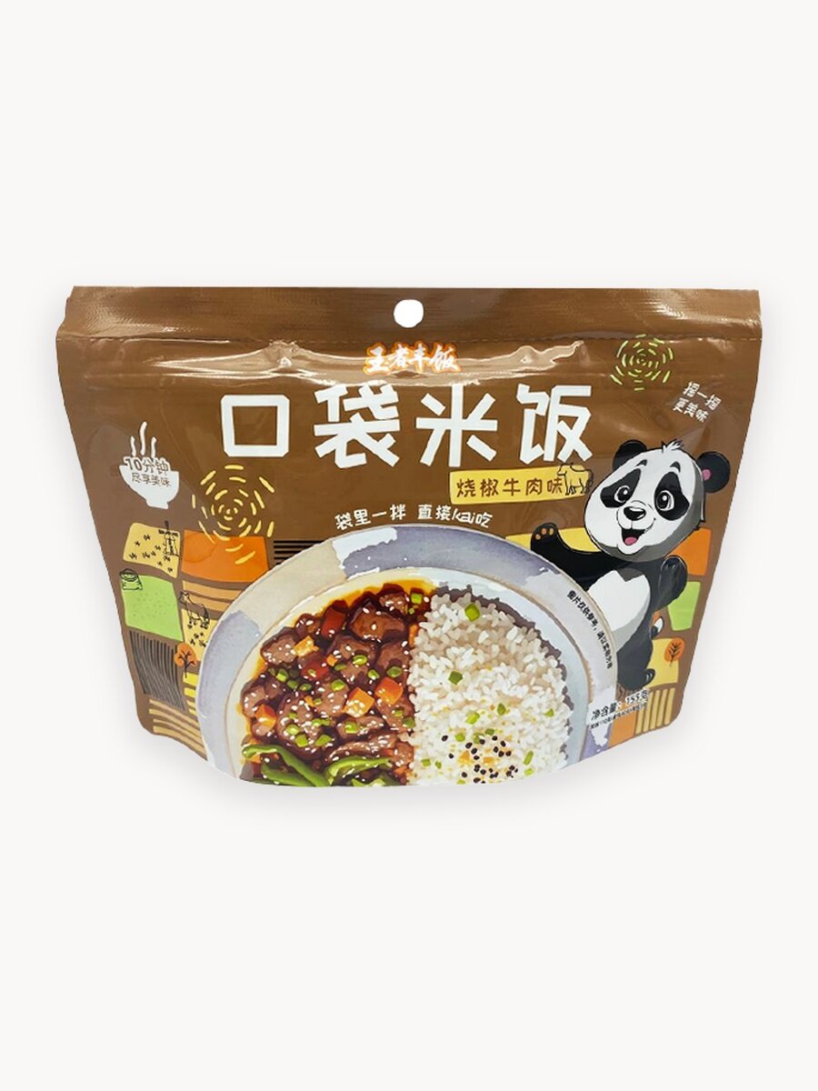 Рис быстрого приготовления Kouda Mifan со вкусом говядины с перцем 155 г, Китай