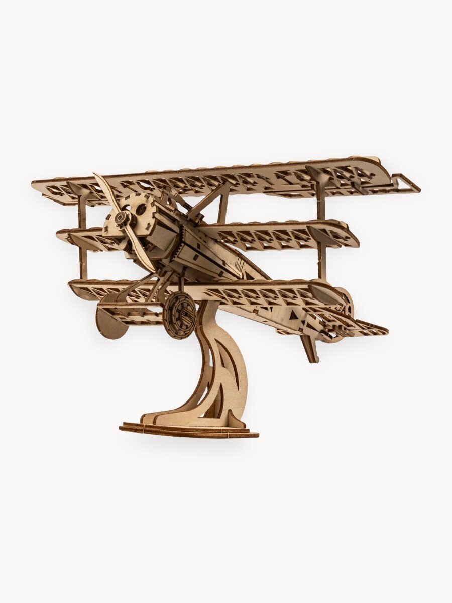 Конструктор DaRi самолет 3d, деревянный, развивающий, 129 деталей