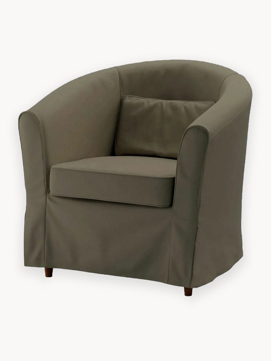 Съемный чехол на кресло IKEA "Тульста" Оттенок Серо-коричневый Ткань Мебельный Велюр "Антикоготь"