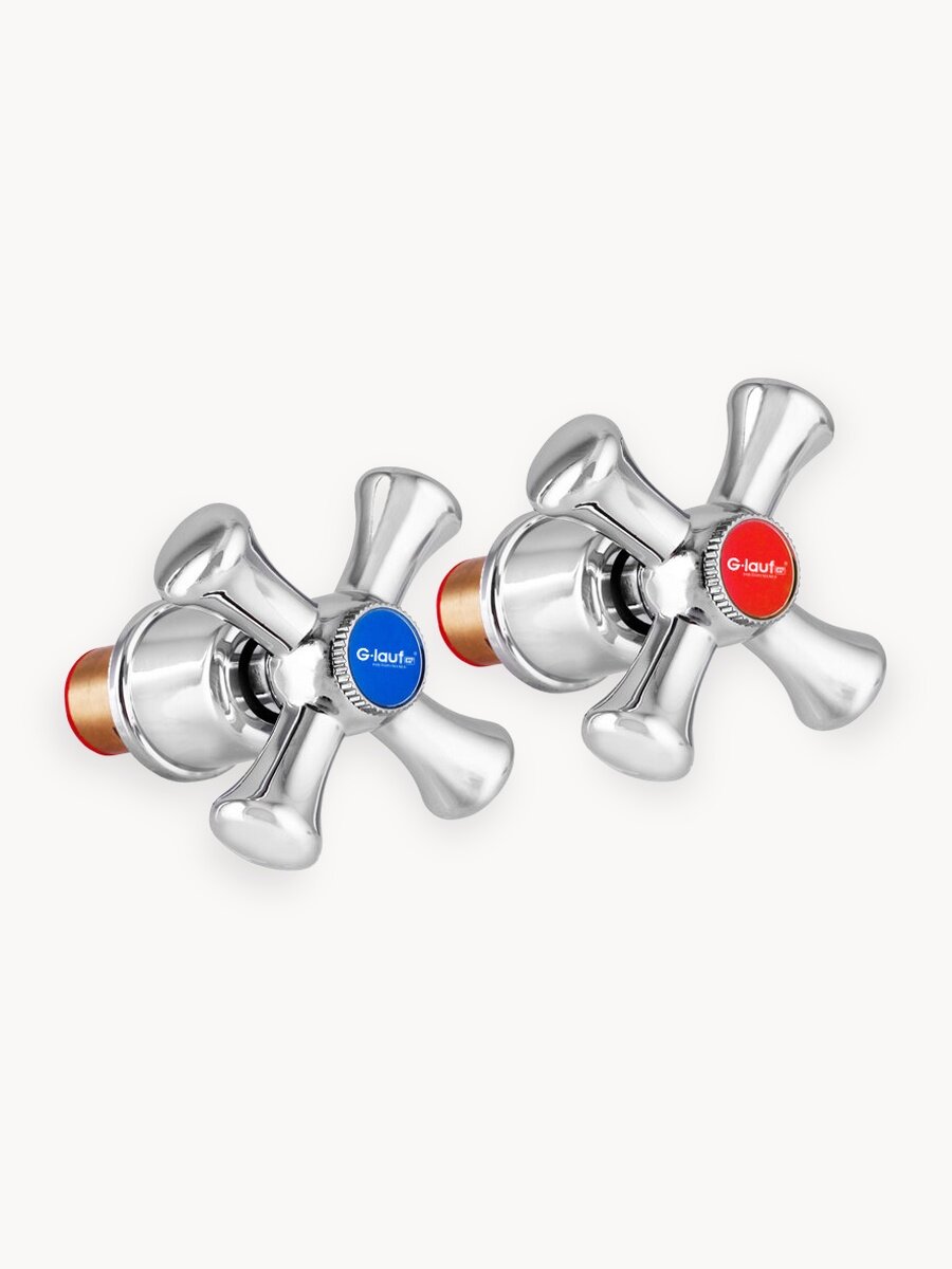 Комплект кран-букс с маховиком "G.lauf" XOT-827, серебристый, латунь
