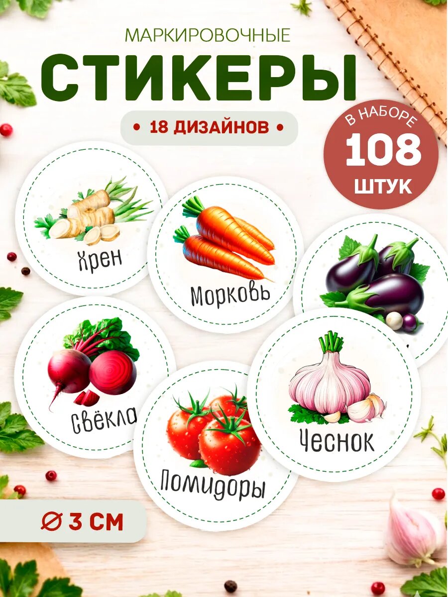 Наклейки круглые, стикеры для маркировки продуктов