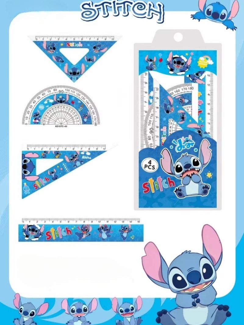Линейка Акриловый Стич / Stitch, набор 4 штуки акриловые линейки набор из 4 штук