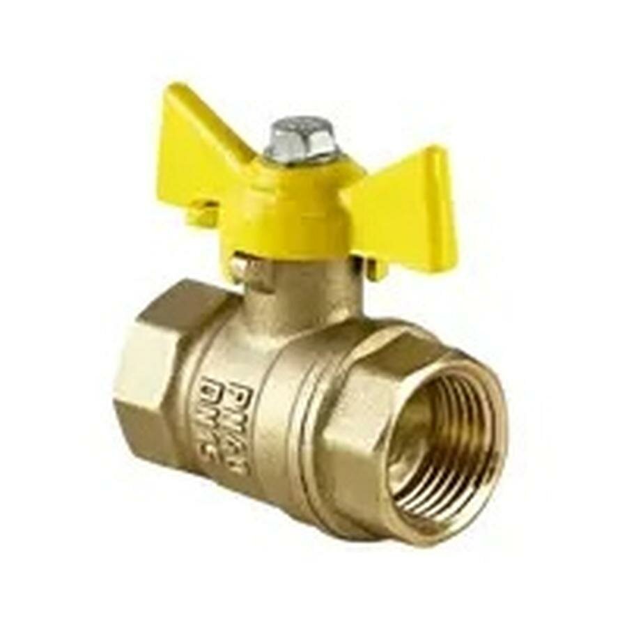 Кран шаровой для газа прямой Valfex DN15 PN40 1/2' ВР латунь ручка бабочка