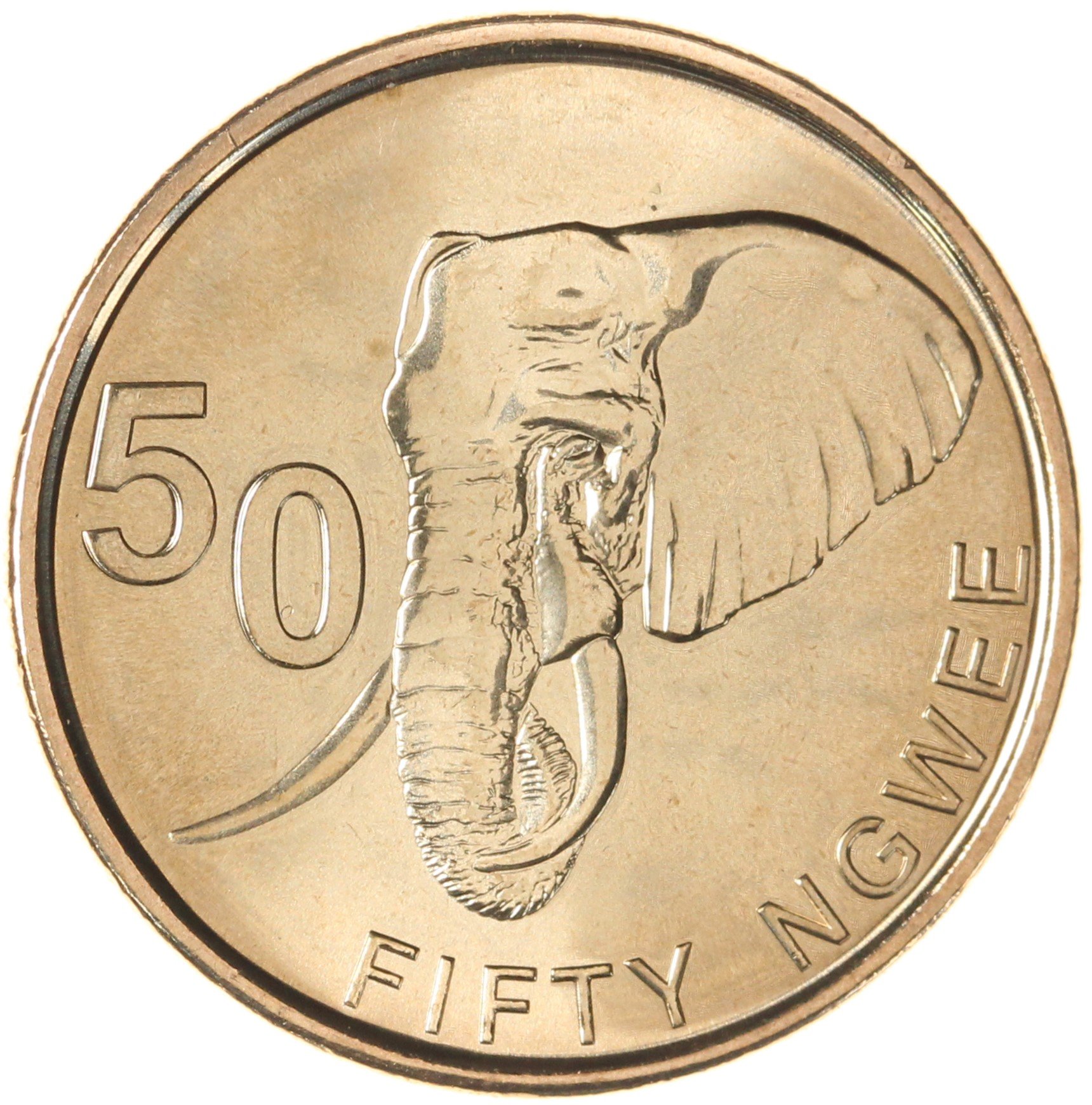 Замбия 50 нгве ngwee 2025, Сталь, в сохранности UNC
