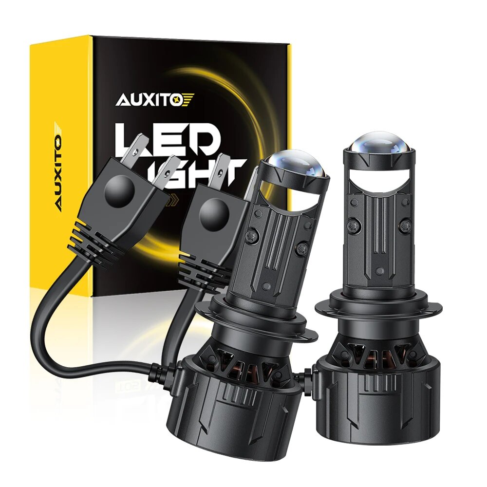 Светодиодные Лампы AUXITO H7 Для Фар, 2 Шт, Мини-проекторы Turbo Для Автомобильных И Мотоциклетных Фар, 12В, Высокая Яркость