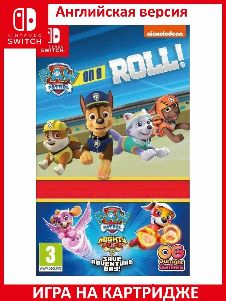 Игра PAW Patrol: On a Roll (Щенячий патруль) PAW Patrol: Mighty Pups Save Adventure Bay (Щенячий патруль: Мега-щенки спасают Бухту Приключений) Switch Картридж на Nintendo Switch Английская версия
