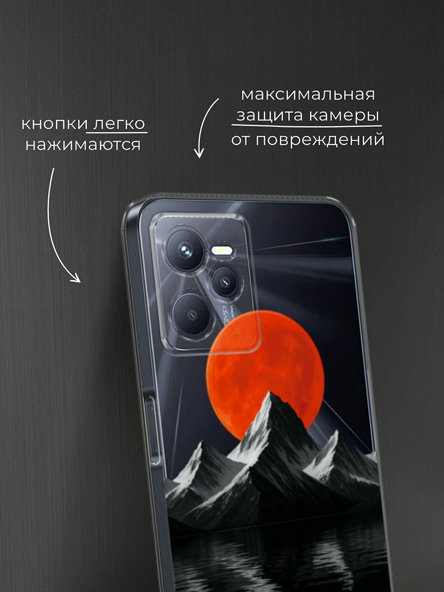Силиконовый чехол на Realme C35 / Реалми C35 с принтом Черная гора 3 — фото 1