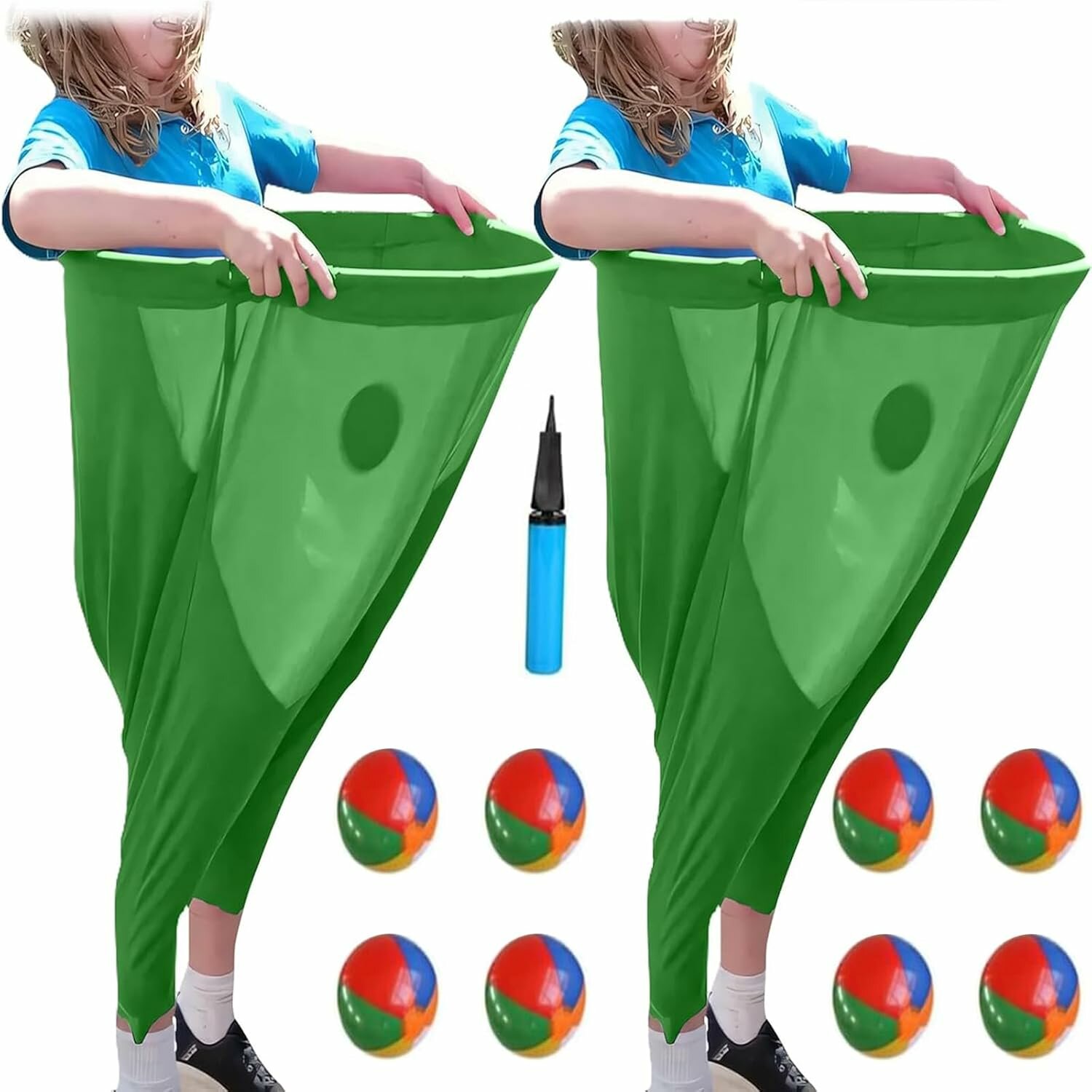 Набор для игры "Грэнни Пэнтс": 4 прыгучих мяча + насос для вечеринок, семейных праздников и командных игр