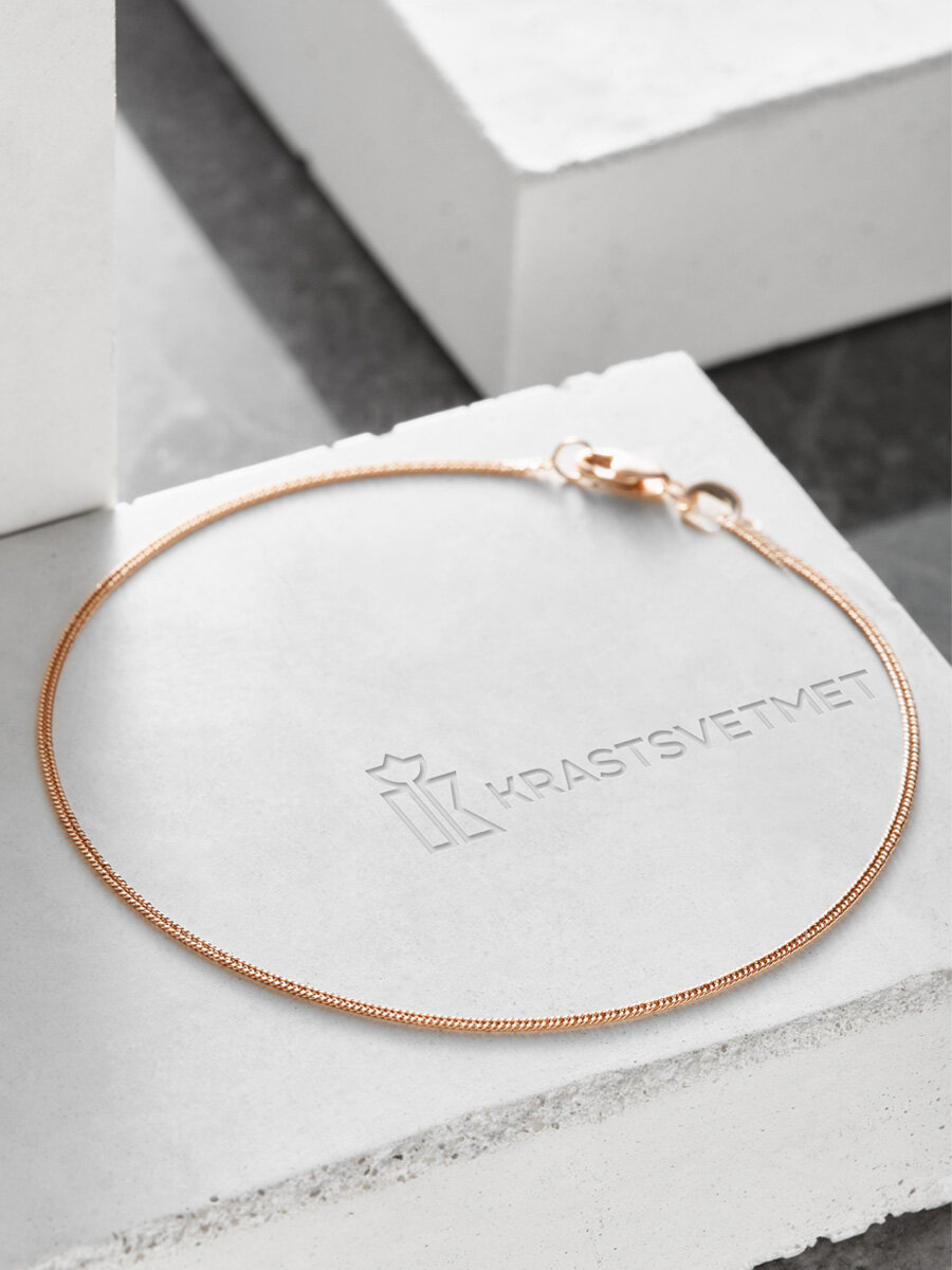 Браслет-цепочка, красное золото, 585 проба