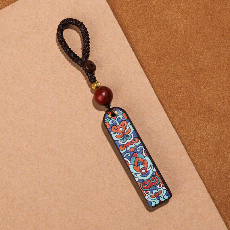 Национальный тренд: брелок для ключей из сандалового дерева, антипотеря, для мужчин и женщин, мирный ярлык, креативный подвес, высококачественный вид