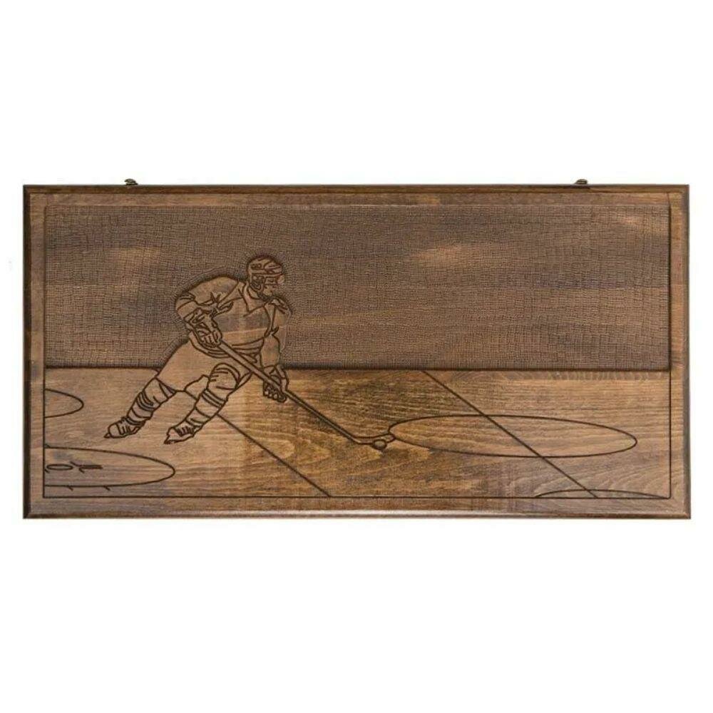 Нарды резные Великий хоккеист 62 х 64 см бук Армения 62697 Ustyan