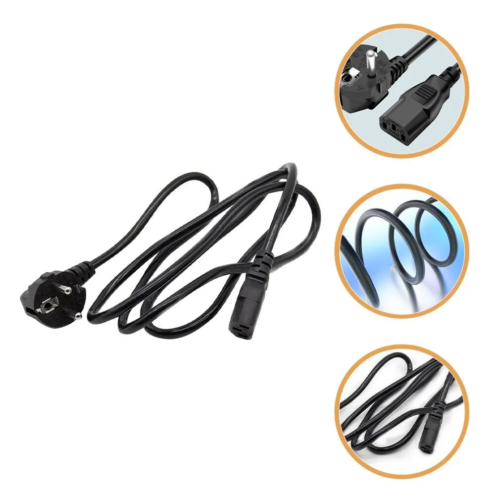 Электропровод с двухконтактной вилкой из меди и пвх для подключения рисоварки и тв 1 метр