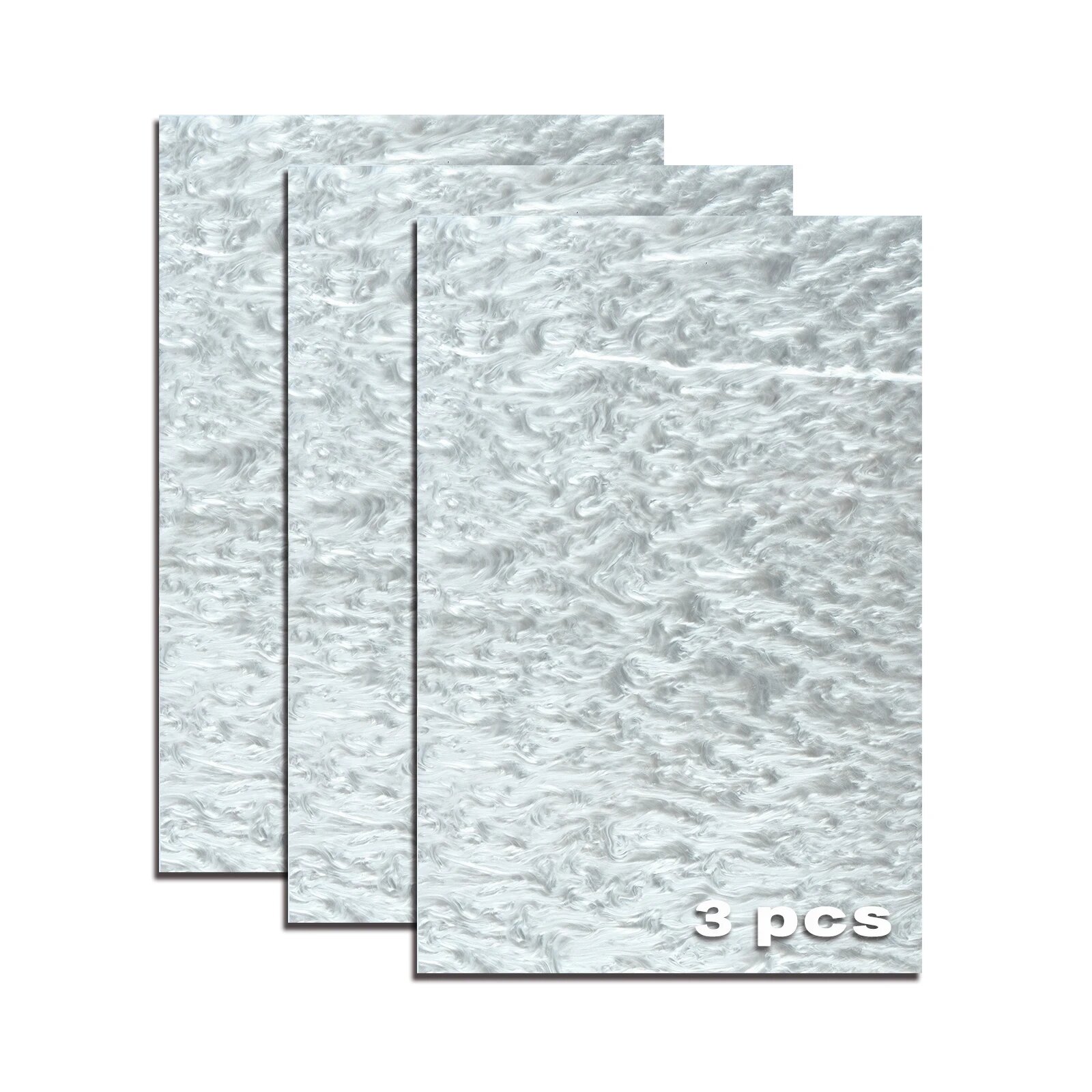 Лист акрила белый жемчуг с мрамором и гранитом 3 мм 20X30см, 3pcs sw-01