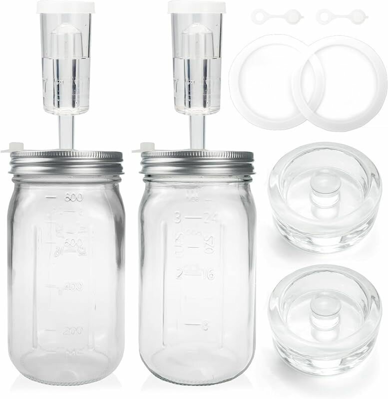 Набор для ферментации в стеклянной банке емкостью 32 унции, 2 упаковки