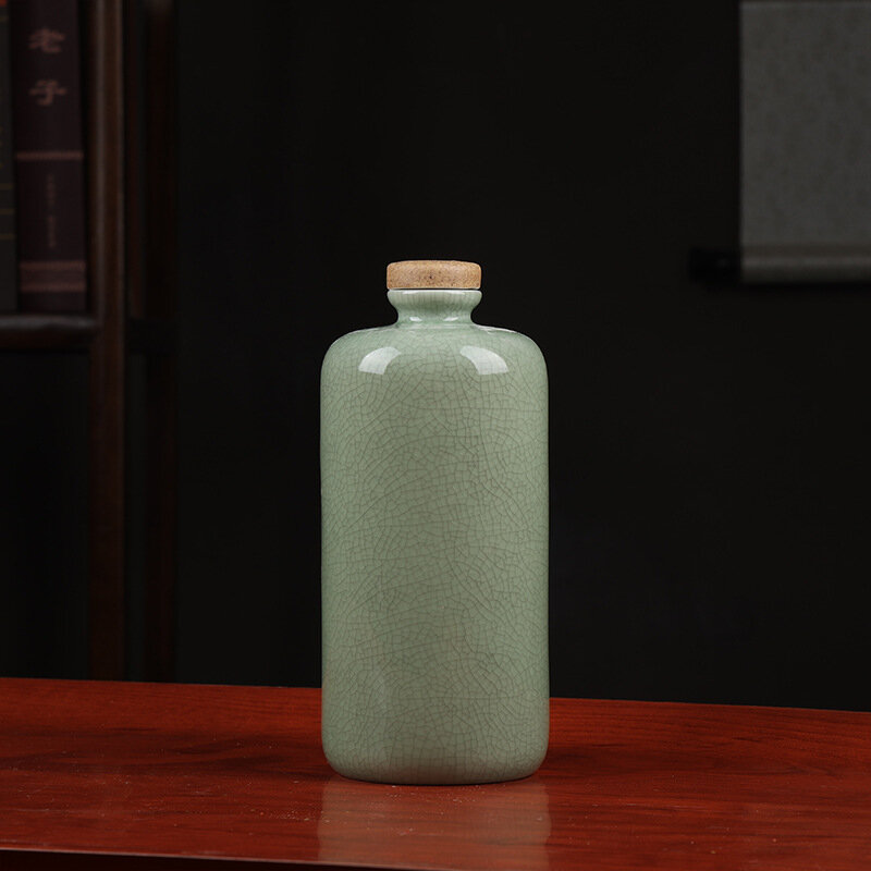 Керамическая бутылка Jingdezhen 0.5kg для домашнего виноделия, пустая бутылка для вина, герметичная бутылка для вина, винный кувшин, 500 мл