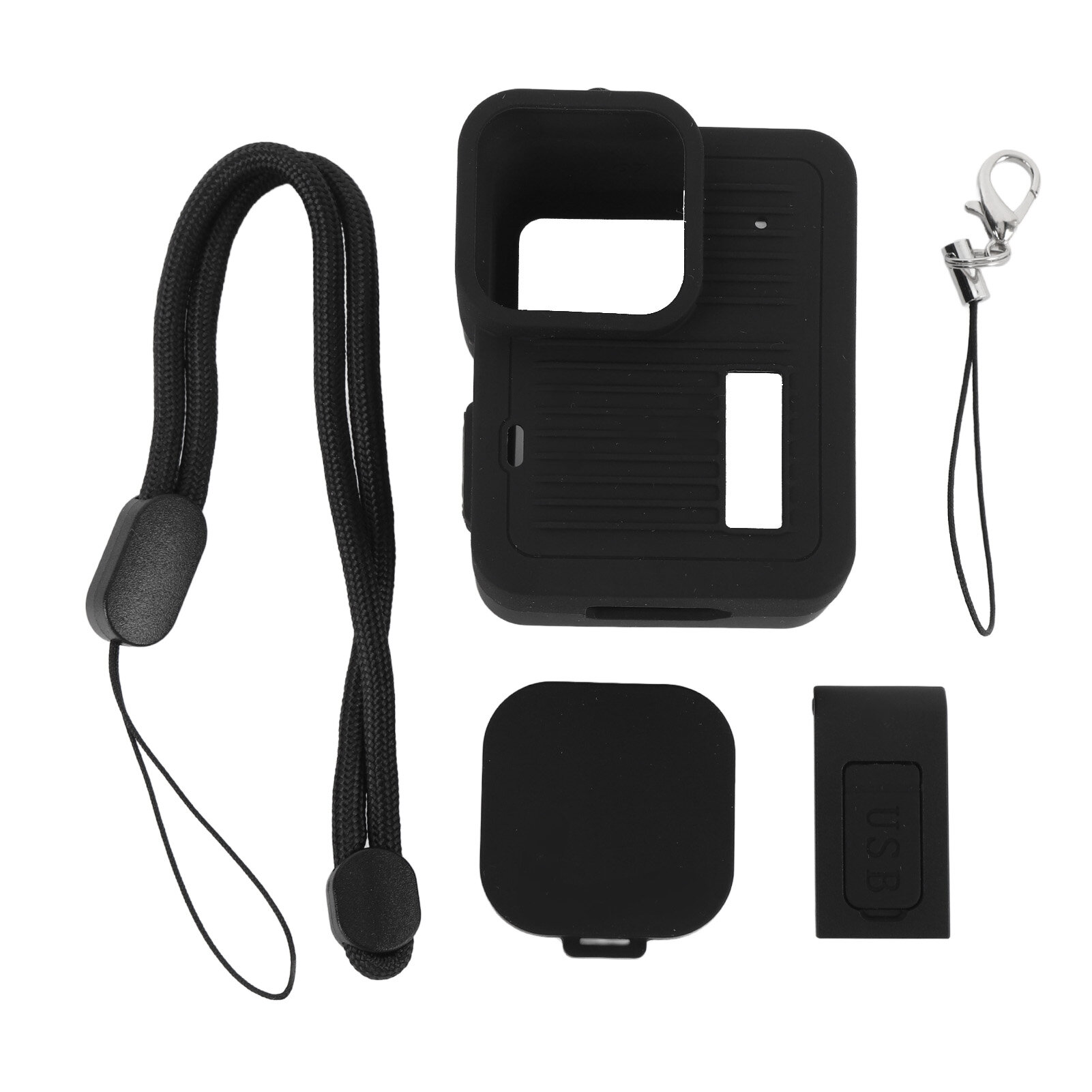 Силиконовый защитный корпус для 4K -камеры царапина и ударная крышка камеры с устойчивой к действию с крышкой крышки с аккумулятовой боковой крышкой